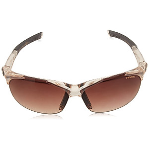 Tifosi Womens Wisp T-I905 Dual lens Sunglasses,Crystal Brown Frame/Brown Gradient, Ac Red, and Clear Lens,One Size