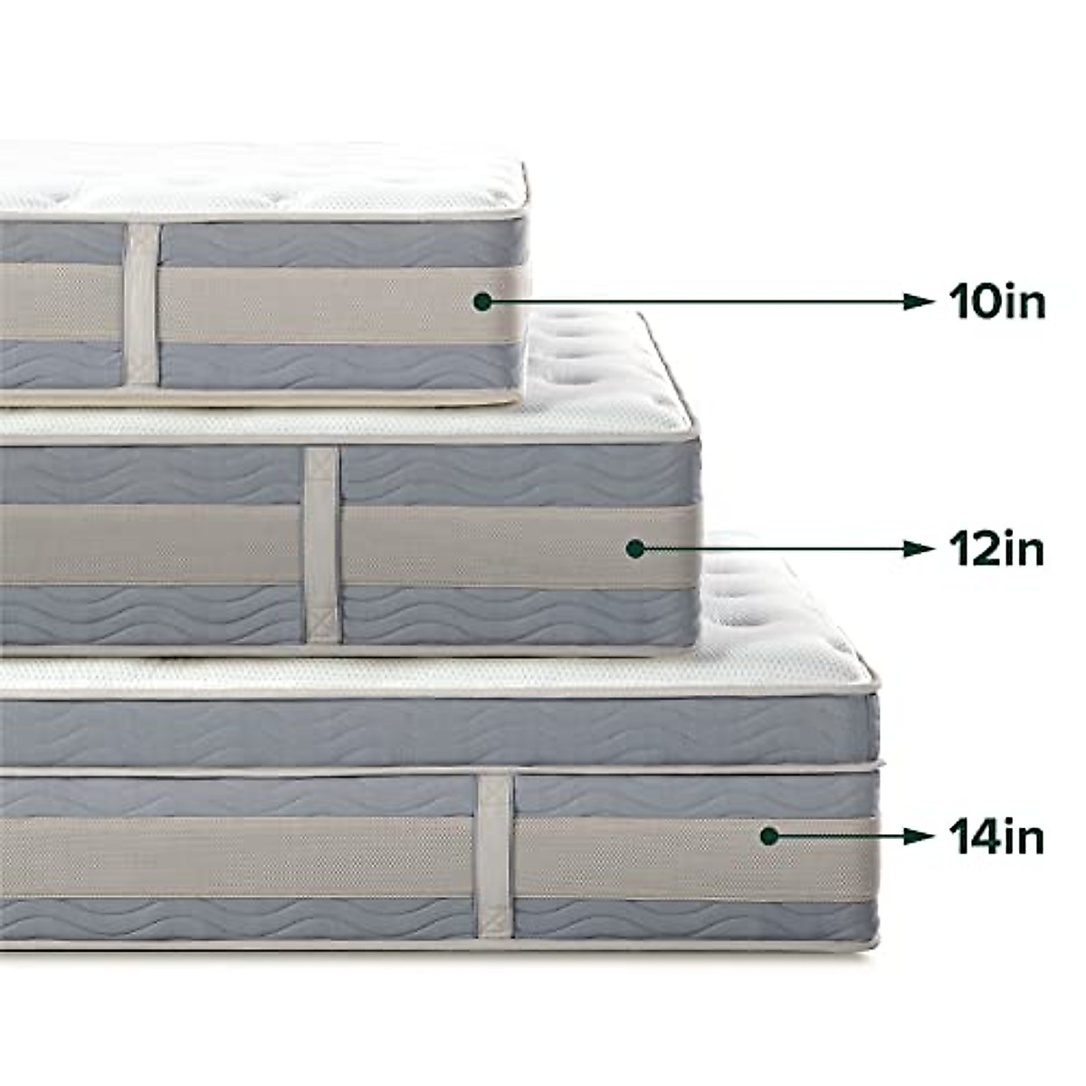 ZINUS 14 Inch Green Tea Cooling Gel Memory Foam Hybrid Mattress, California King, Pocket Innersprings for Motion Isolation, Mattress in A Box