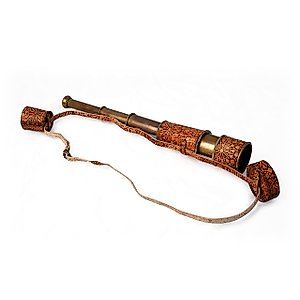 RII Antique Decor Spyglass, Pirate Telescope with Leather Case, Handheld Telescope for Adventure Enthusiasts, Monocular Nautical Decor for Gifting, Travellers, Mandala Vintage, 16"