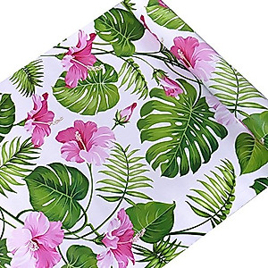 HOYOYO 17.8 x 78 Inches Self-Adhesive Shelf Liner, Self-Adhesive Shelf Liner Dresser Drawer Paper Wall Sticket Home Decoration, Hawaii Flower Style