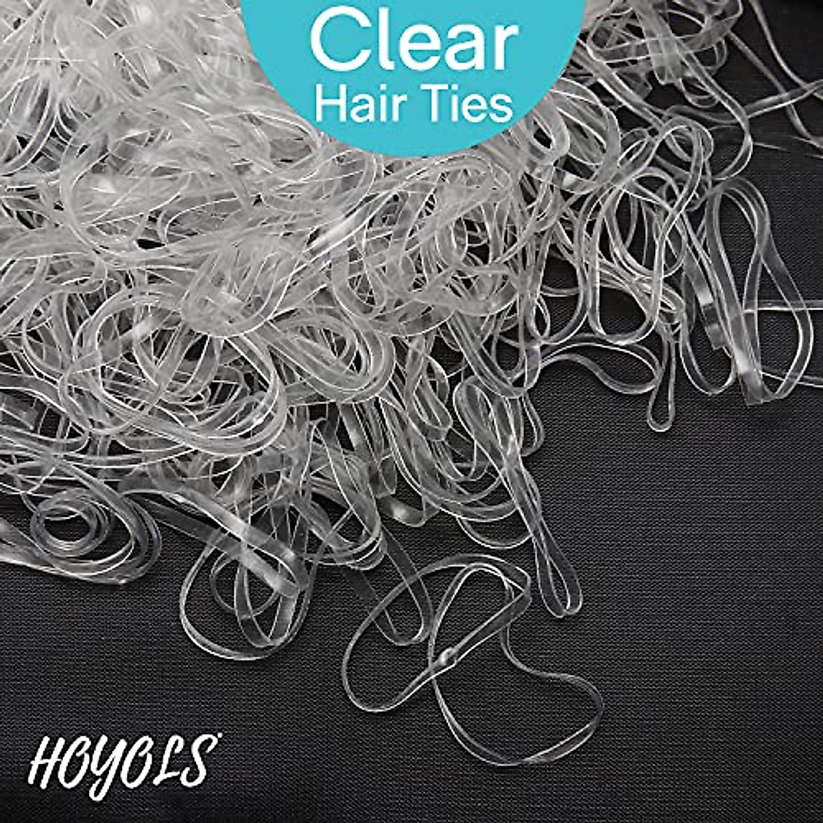 HOYOLS Clear Elastic Hair Bands, 2500 Small Rubber Bands Braids for Girls Kids Women Non-Slip Tiny Soft Hair Ties Braiding Hair Accessories Value Pack TPR