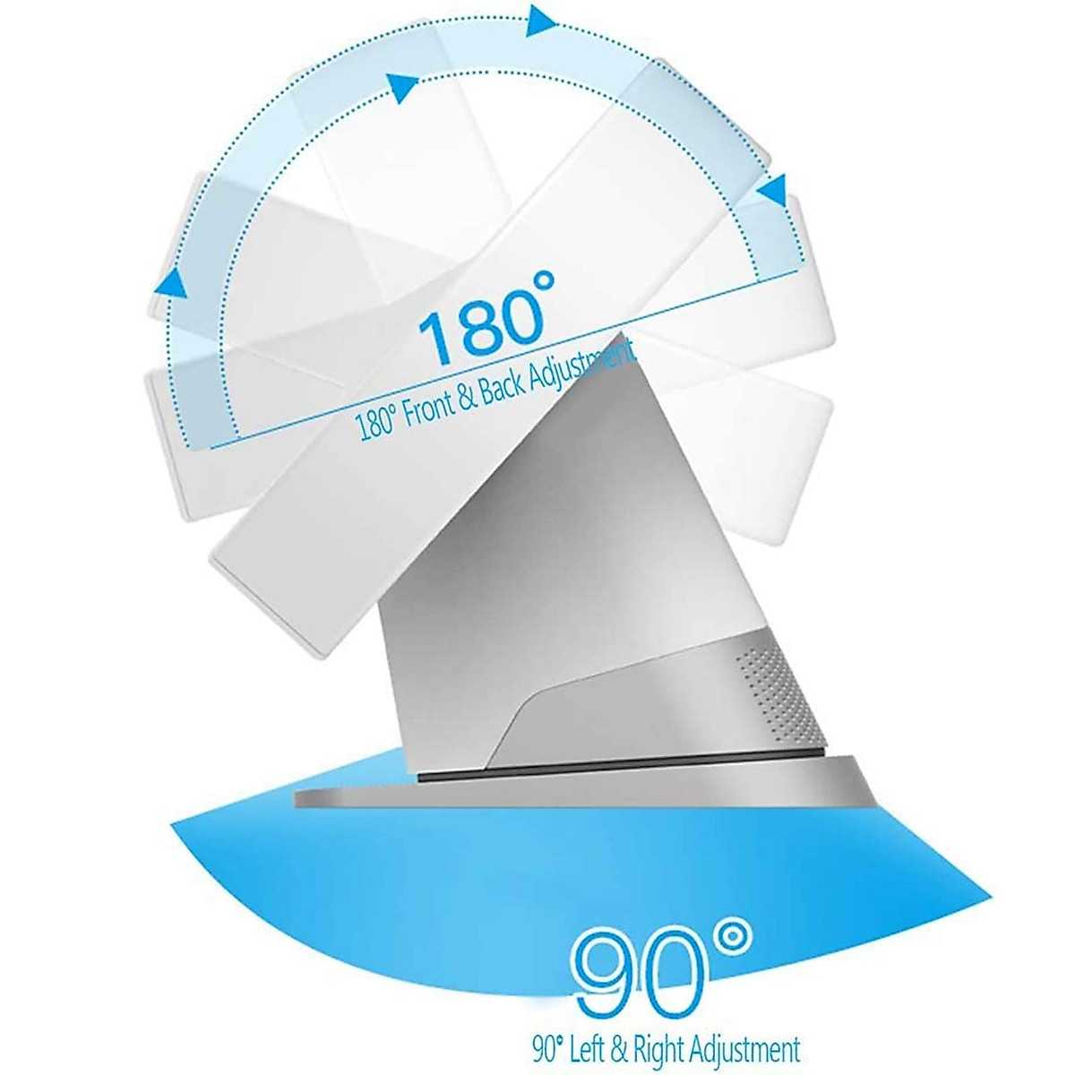 Desk Fan - Wall Mount Bladeless Fan Personal Cooling Fan, 12 Inch Table Fan, 9 Speeds, 90° Oscillating Quiet Floor Fan with Remote for Office, Bedroom