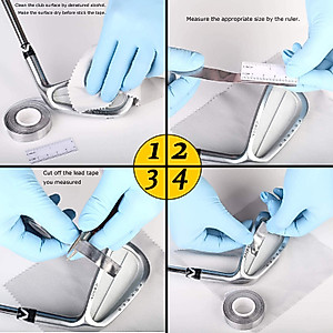 FINGER TEN Golf Lead Tape High Density 0.5 Gram Per Inch 30g 50g 100g Add Weight Thickness Fit All Wood Irons Putter Wedge Clubs Head for Golfer Training Tennis Fishing (100g/roll (0.5"x200"))