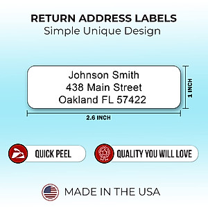 Return Address Labels Personalized Stickers – 150 Personalized Address Labels Self Adhesive, Simple Flat Sheet Return Address Stickers for Envelopes, Quality Custom Address Labels, White Return Label