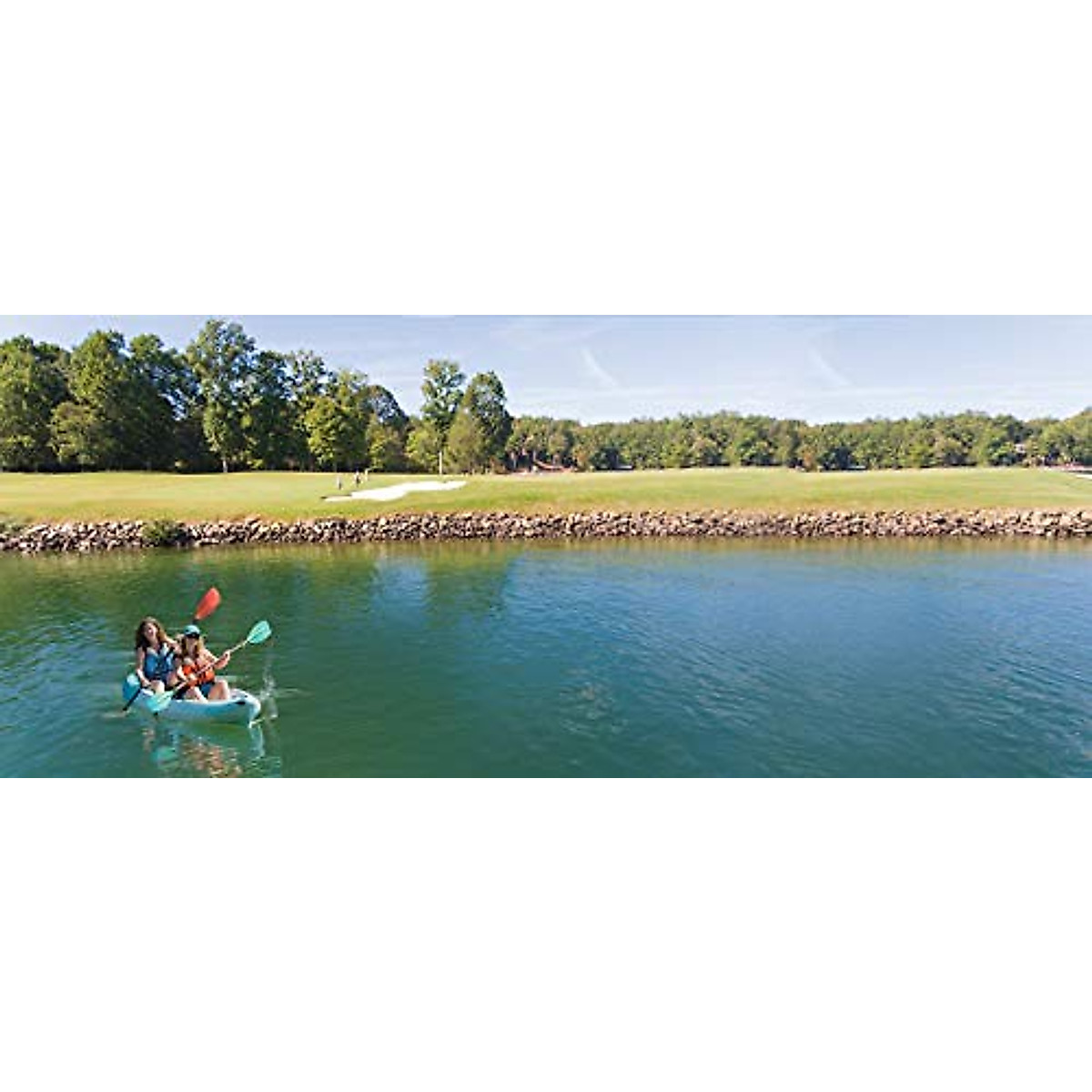 perception Kayaks Rambler 13.5 | Sit on Top Tandem Kayak | Recreational Kayak for Two | Storage with Tie Downs | 13' 6" | Dapper