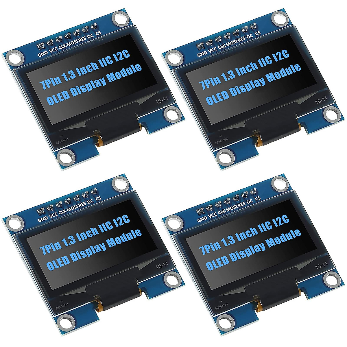 4pcs 1.3" OLED Display Module I2C SPI Serial 128x64 SSH1106 SSD1306 OLED LCD Display LCD Module with Pins for Raspberry Pi/AVR/PIC/STM32 (Blue)