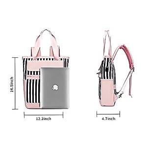 seyfocnia Laptop Backpack for Women,Teacher Backpack Tote Backpack Computer Backpack Travel Casual Backpack with USB Charging Port Work Bag Fits 15.6 Inch Laptop