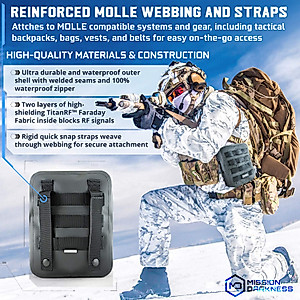 Mission Darkness Dry Shield MOLLE Faraday Pouch (2nd Gen) // Waterproof & Submergible Dry Bag + RF Shielding Liner. Signal Blocking, Anti-tracking, EMP Shield, Data Privacy, Electronic Device Security