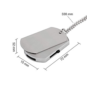 64GB Dog Tag USB 2.0 Flash Drive Metal Necklace Thumb Drive Memory Stick Pendrive Jump Drive U Disk Pen Drive