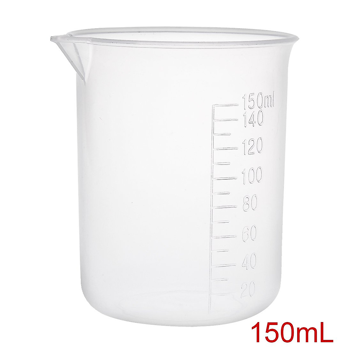 uxcell Measuring Cup 150ml PP Plastic Graduated Beaker Transparent for Lab Kitchen liquids 4pcs