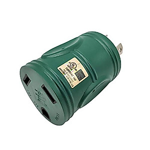 Parkworld 691586 RV 30 AMP Generator Adapter 3-Prong L5-30 Plug Male to TT-30 Receptacle Female (L5-30P to TT-30R, Deep Green)