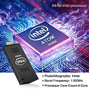 AKLWY Intel Compute Stick Mini PC Stick 8GB RAM 128GB ROM with Intel Atom Z8350 & Windows 10 Pro Support Auto-On After Power Failure,Support 4K HD,Dual Band WiFi 2.4G/5G, BT 4.2