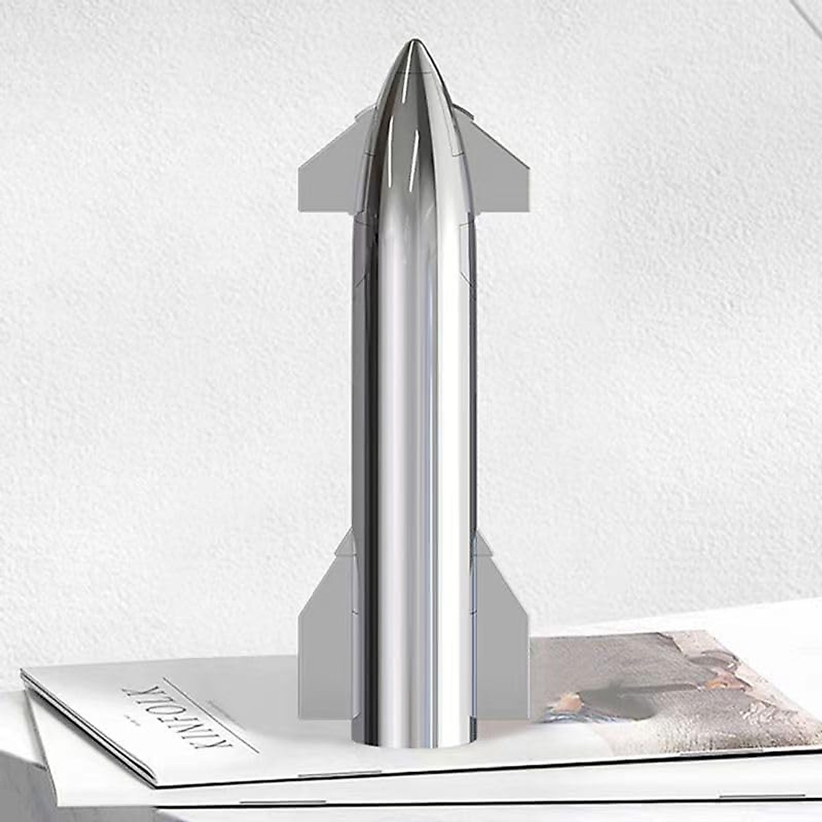 BiKiBao SpaceX Starship Rocket Model with Metallic Texturel - Launcher Tesla Toy Heavy Falcon 9 Dragon Creative Desktop Ornament, Aircraft Toy, Ideal Gift for Kids for Space NASA Lover