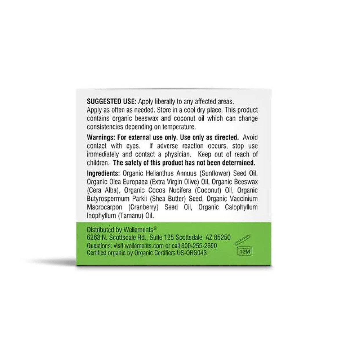 Wellements Organic Baby Chest and Foot Rub | Soothes and Comforts with Eucalyptus and Lavender | Certified Organic | Free From Petroleum, Menthol and Artificial Fragrance | 1.8 Fl Oz. | 3 Months+