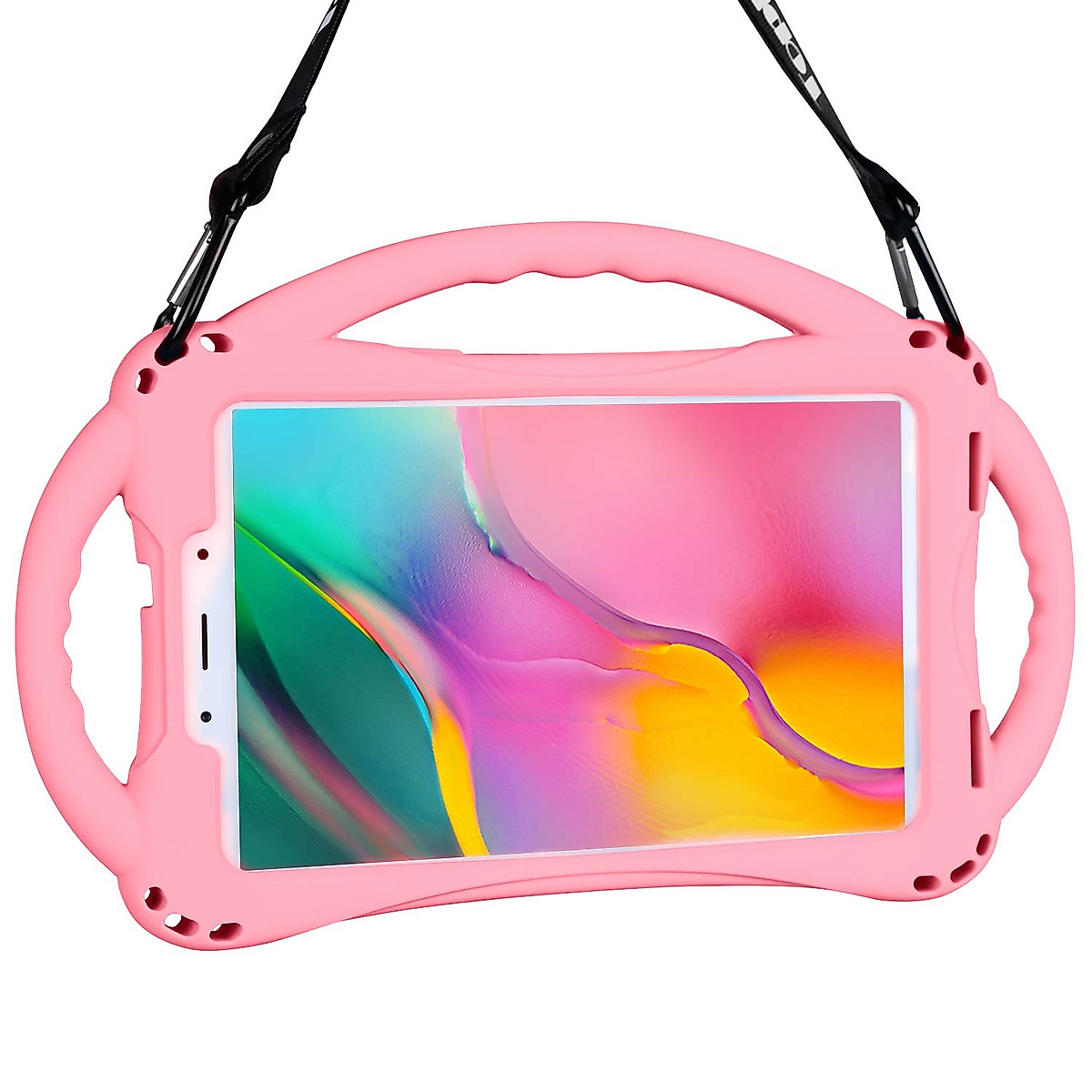 Kids Case for Samsung Galaxy Tab A 8.0 2019 SM-T290/295, TopEsct Premium Silicone Shockproof Light Weight Protective Handle Stand Case for Galaxy Tab A 8.0(Pink)