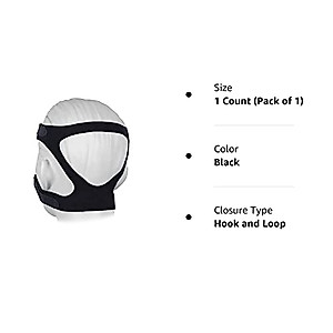Universal CPAP Mask Headgear Strap / Cpap Harness / CPAP Head Band for ResMed Mirage Series, Philips Respironics CPAP Mask, Comfortable Durable Stretchy Material, Standard – Black (Headgear Only)