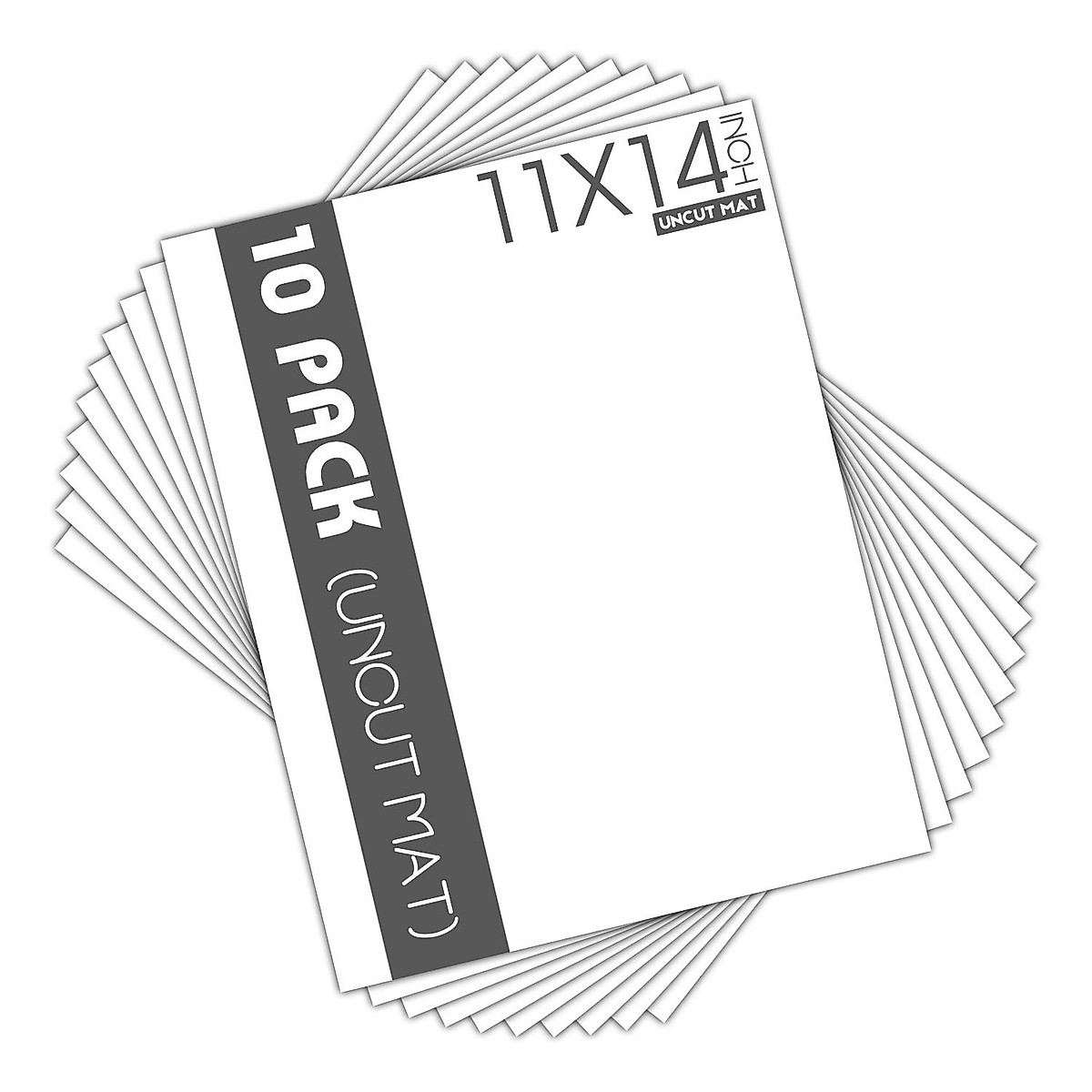 Mat Board Center, Pack of 10 11x14 White Uncut Mat Boards, Acid Free, 4-Ply Thickness, White Core, Great for Pictures, Photos, Framing Backing