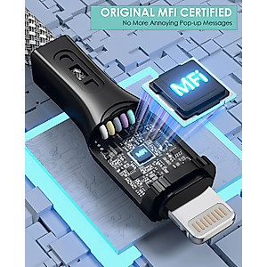 Magtame iPhone Charger Lightning Cable, 3.3ft Magnetic Coiled iPhone Cable Fast Charging Braided Charger Cord, MFi Certified Compatible with iPhone 14 13 12 11 Pro Max Plus Tangle-Free and Durable