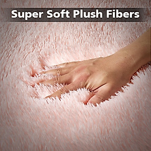 Large 8x10 Area Rugs for Living Room, Luxury Fluffy Shag Fuzzy Plush Soft Modern Area Rugs, Big Indoor Thick Soft Nursery Rug, Anti-Skid Fluffy Indoor Carpet for Kids Room Home Decor, Pink