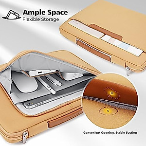 NIDOO 16-15.6 inch Laptop Sleeve Protective Handbag Shoulder Bag for 16" MacBook Pro M1 M2 Pro MAX / 15.6" Lenovo ThinkPad E15 L15 T15 Gen 2/16" ThinkPad T16 / Yoga 7i / HP ENVY Laptop 16, Yellow