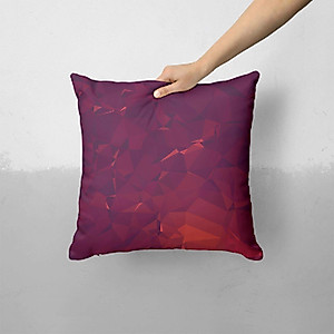 iiRov Red and Burgandy Geometric Shapes - Custom Decorative Home Decor Indoor or Outdoor Throw Pillow Cover for Sofa, Bed or Couch Cushion (Pillow CASE Cover ONLY)