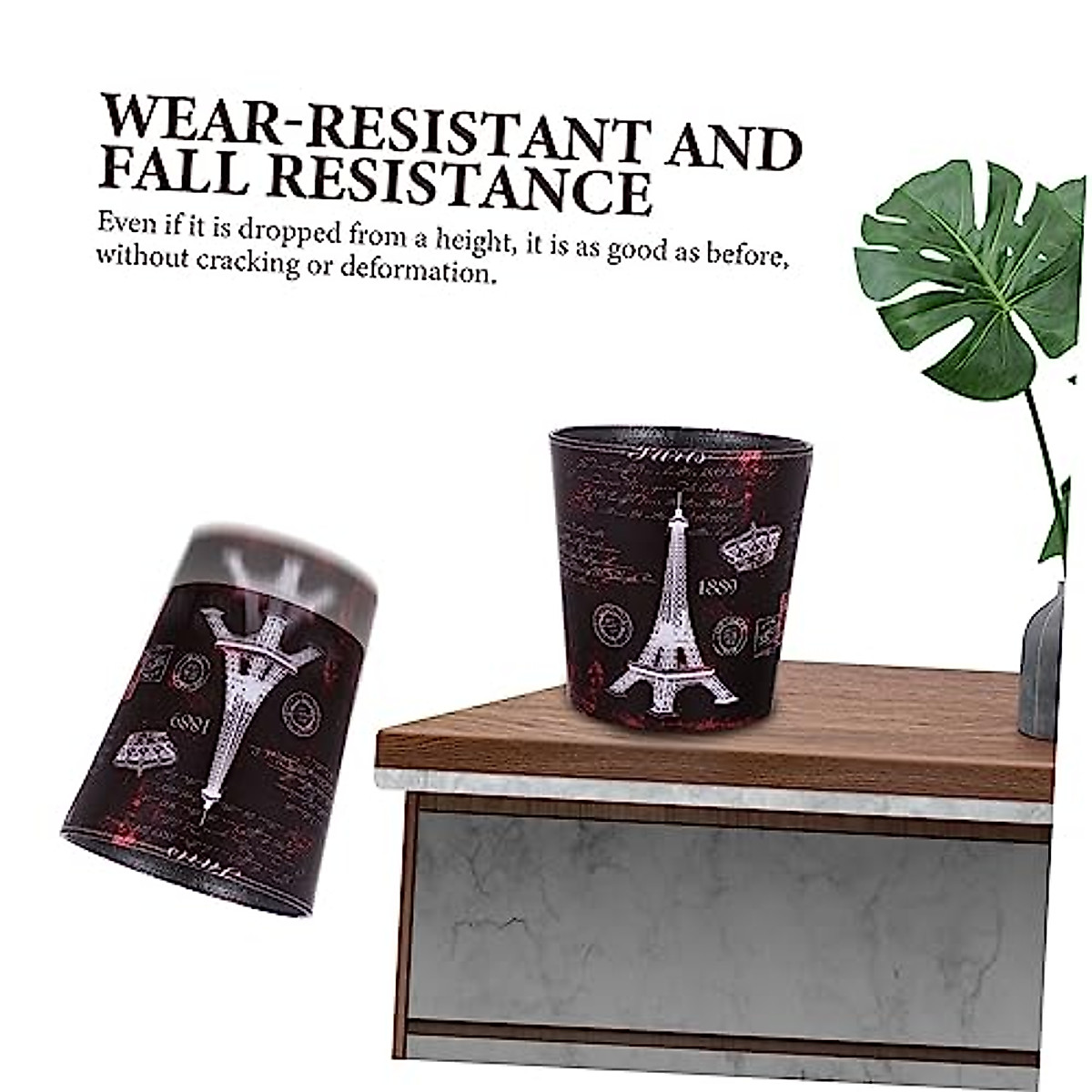 CHILDWEET Vintage Desk Trash Can Multi-Functional Waste Can Desktop Pen Holder Tabletop Mini Garbage Can for Office or Bedroom