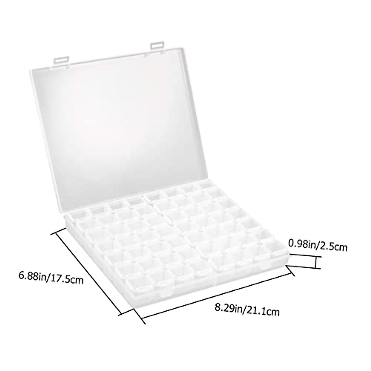 COHEALI 8 pcs Diamonds Stackable Sewing DIY Glitter Plastic Transparent Lids Nail Fishing Crafts Craft Diamond with Tackles Compartment Thread Embroidery Containers Clear Organizers Art