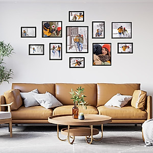 Giftgarden 10Pack 8.5x11 Picture Frame with Mat, 11x14 Matted to 8.5 x 11 Certificate Diploma Award Document Degree, Multi 14x11 Black Frames for Wall or Tabletop Display