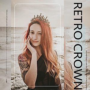 Florry Baroque Crowns Crystal Tiaras and Crowns Wedding Queen Crowns for Brides Halloween Costume Bridal Tiaras Hair Accessories for Women and Girls (Black)