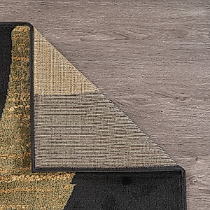 LR Resources Black Rectangle Indoor Area Rug, 5'2" x 7'2",