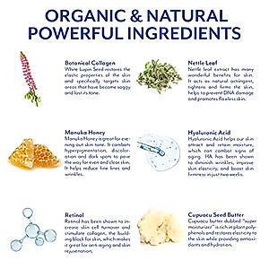 EVR Beauty Powerful Retinol and Collagen Anti Aging Face Cream for Mature Skin - Natural Deep Wrinkle Cream with Hyaluronic Acid for Women and Men of all Skin Types - Use Day and Night - 4 ounce