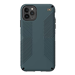 Speck Products Presidio2 Grip Case, Compatible with iPhone 11 PRO Max,Polycarbonate, Terrain Green/Black/Caramel Brown