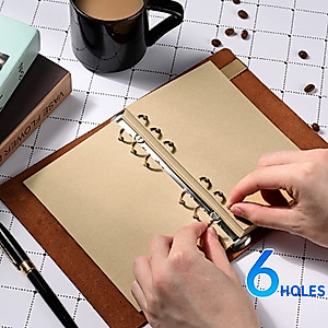 A6 Blank Vintage Refillable Paper, Retro A6 Binder Refills Paper for 6-Ring Binders Planner Traveller Journal Notebook Dairy, Blank Filler Paper, 80 Sheets 160 Pages, Blank