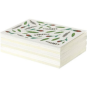 All Occasion Greeting Cards - Watercolor Nature Design - Beautiful Leaves Pattern - Includes 48 Cards and Envelopes - 4 x 6 Inches