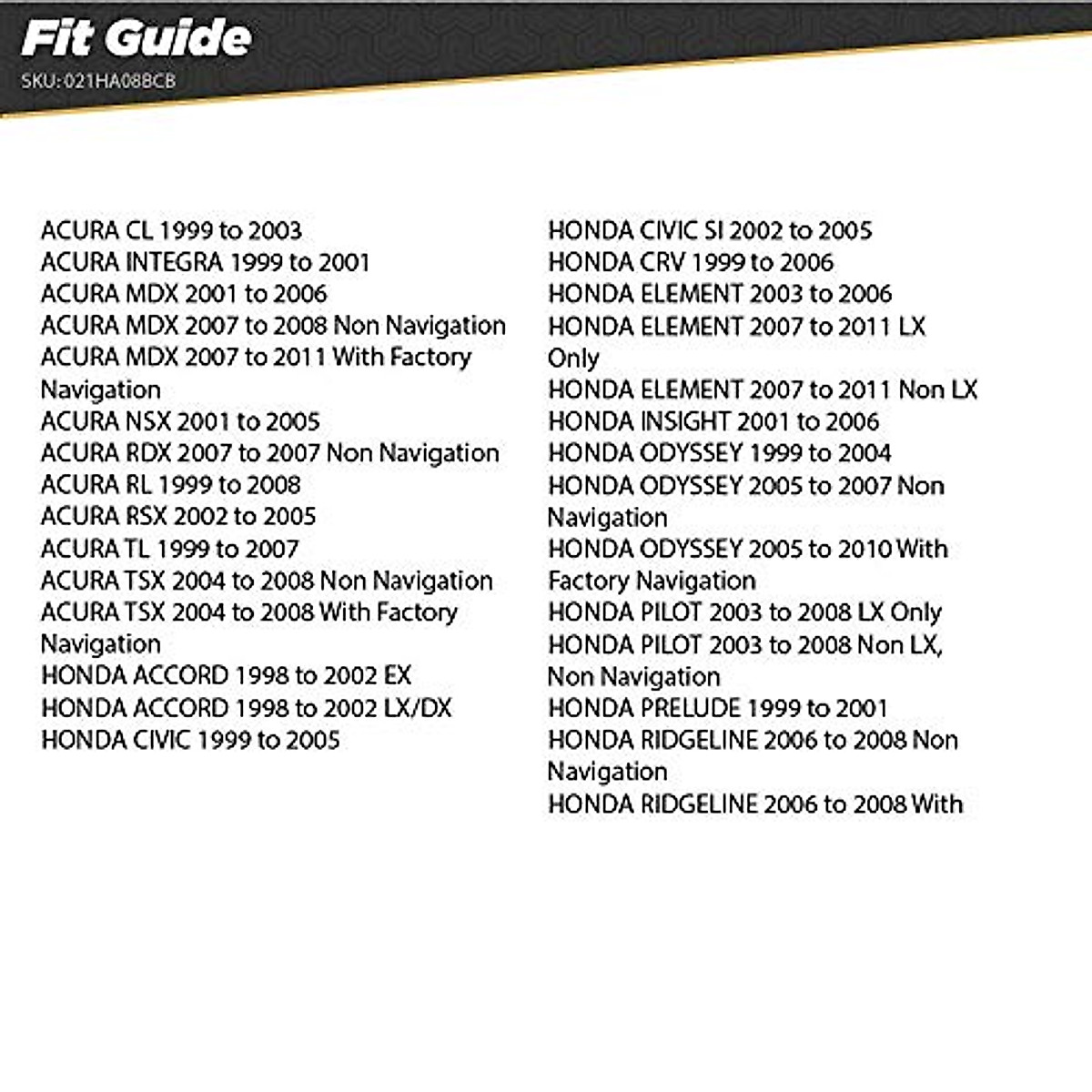 SCOSCHE Install Centric ICHA6BN & HA08BCB Compatible with Select 1998-08 Honda Power/Speaker Connector/Wire Harness for Aftermarket Stereo Installation
