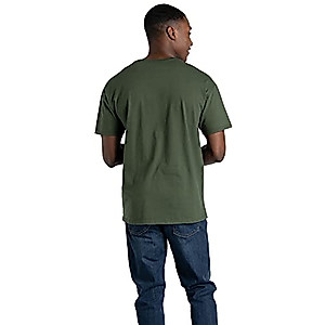 Fruit of the Loom Men's Eversoft Cotton T-Shirts (S-4XL), Crew-2 Pack-Military Green, Large