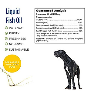 Nordic Naturals Omega-3 Pet, Unflavored - 16 oz - 1518 mg Omega-3 Per Teaspoon - Fish Oil for Large to Very Large Dogs with EPA & DHA - Promotes Heart, Skin, Coat, Joint, & Immune Health