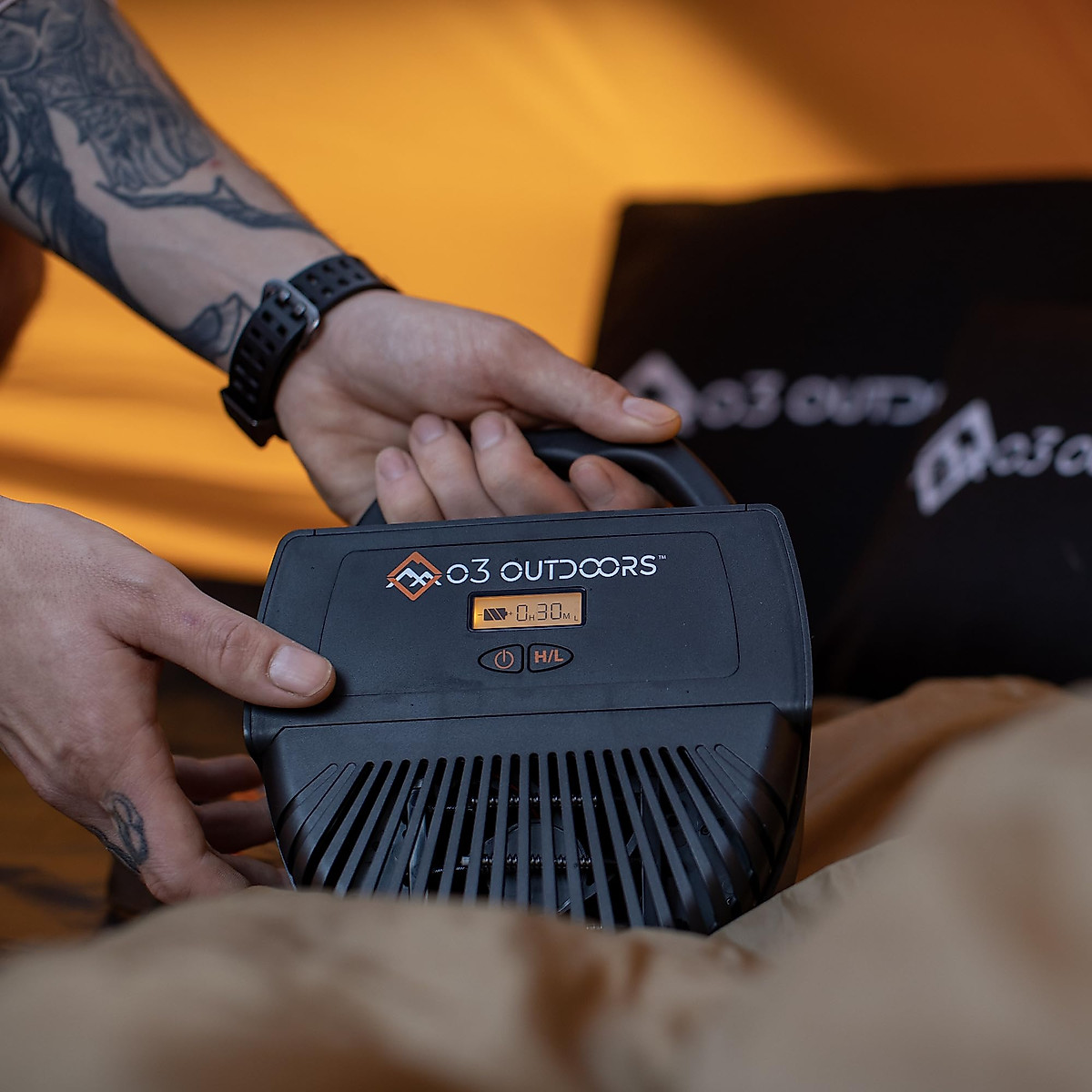 O3 Outdoors Overlander 750 Air Purifier & Odor Eliminator, Rechargeable, Compact Design, Variable Time Settings, USB Rechargeable, Outdoors, Sports & Camping 5" x 3" x 1" (Black)