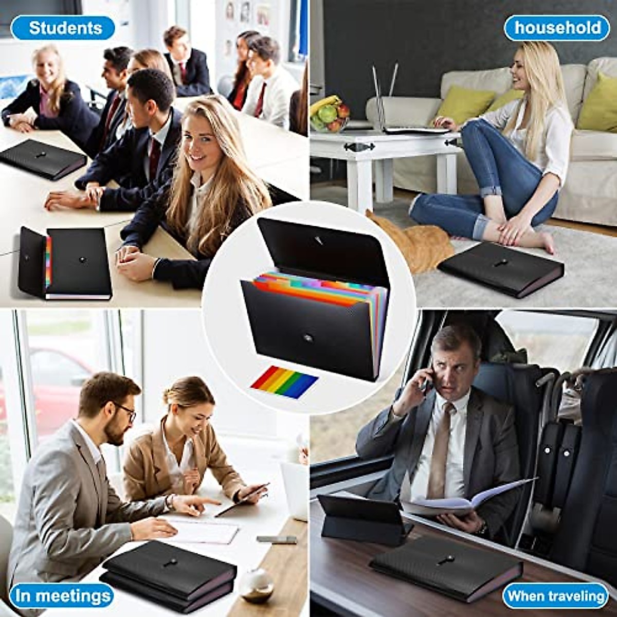 Expanding File Folder - 13 Pockets Accordion File Holder Organizer Say Goodbye to Cluttered Desks and Disorganized Documents - Get Your Home and Office Organized