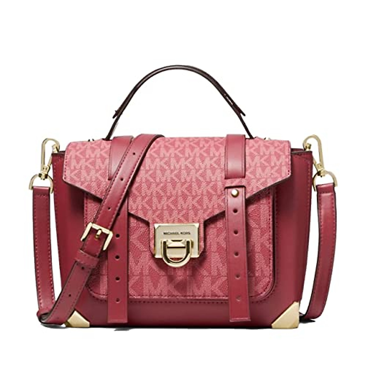 Michael Kors Berry Multi Manhattan Medium Top Handle School Leather Satchel