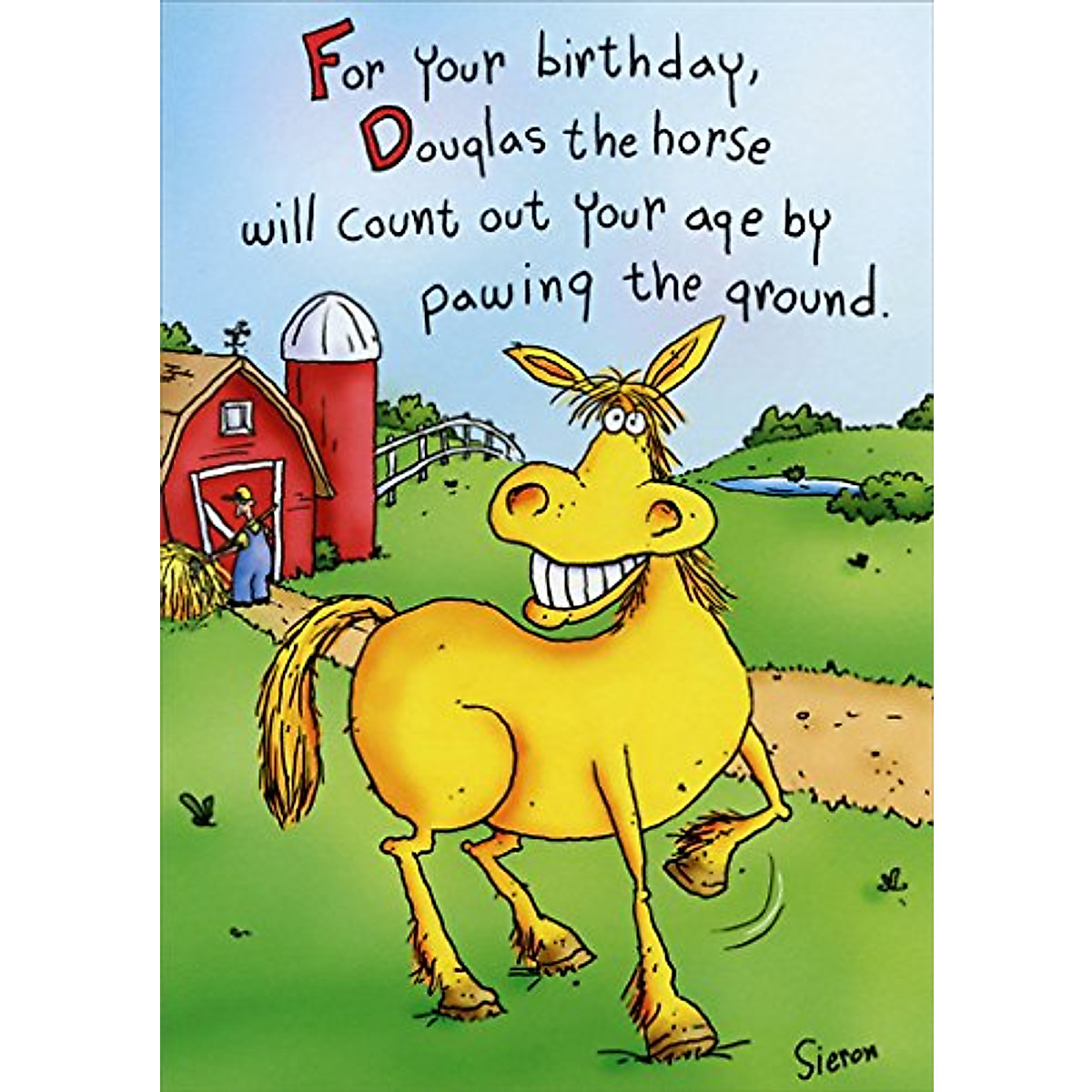 Douglas The Horse Funny Birthday Card