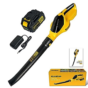 Jujubean Electric Leaf Blower Cordless, Battery Leaf Blower with Battery and Charger, 5.0Ah Battery Powered Variable-Speed Lightweight Handheld Blower for Lawn Care, Patio, Yard, Terrace