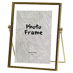 Miaowater 5x7 Picture Frames,Gold Photo Frame Decor with Plexiglas Cover High Definition Glass Desk Pictures Display