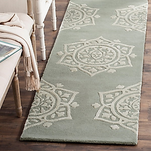 SAFAVIEH Bella Collection 8' x 10' Dark Grey/Ivory BEL136C Handmade Premium Wool Area Rug