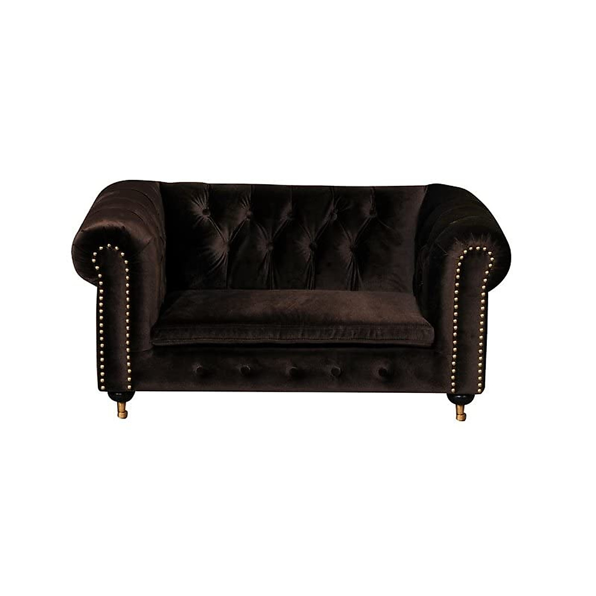 American Home Classic Claire 10" Velvet Dog's Sofa in Gold and Chocolate