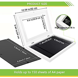 TUTULOO A4 Kids Art Frame - Holds 50 Pcs Art Work - Dark Acrylic Frame - Minimalist Style - Front Opening - Vertical Orientation - Tabletop, Wall Mount