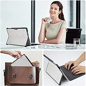 Qulose Surface Pro Keyboard Case, 7 Color Backlight Detachable Keyboard with Trackpad, Case with Keyboard for Microsoft Surface Pro 7+/ 7/6 / 5/4 / 3 Tablet - Grey