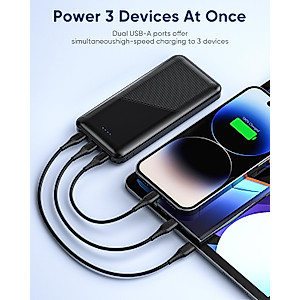 Feeke Portable-Charger-Power-Bank - 2 Pack 15000mAh Dual USB Power Bank Output 5V3.1A Fast Charging Portable Charger Compatible with Smartphones and All USB Devices