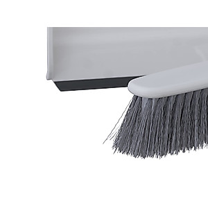 Superio Brush and Dustpan Set, Rubber Edge for Easy Dirt Pickup, Durable Plastic Broom Set with Ergonomic Grip Handle, for Table, Countertop, Desk (1)
