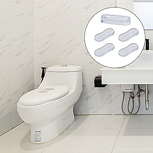TOVINANNA 1set Toilet Anti-Collision Pad Toilet Bidet Bumper Self-Adhesive Toilet Gaskets Toilet Seat Bumper Sanitary Toilet Bumpers Home Toilet Cover Gaskets Clear Bumpers Kit 5pcs
